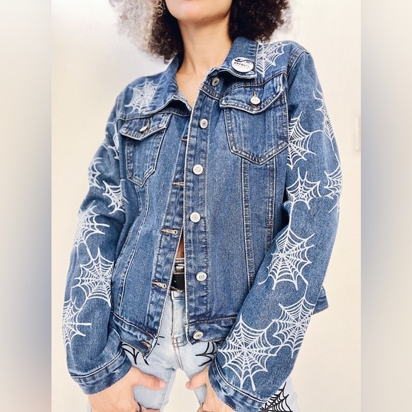Estampa Cósmica | Jackets & Coats | Spider Web Denim Jacket | Poshmark